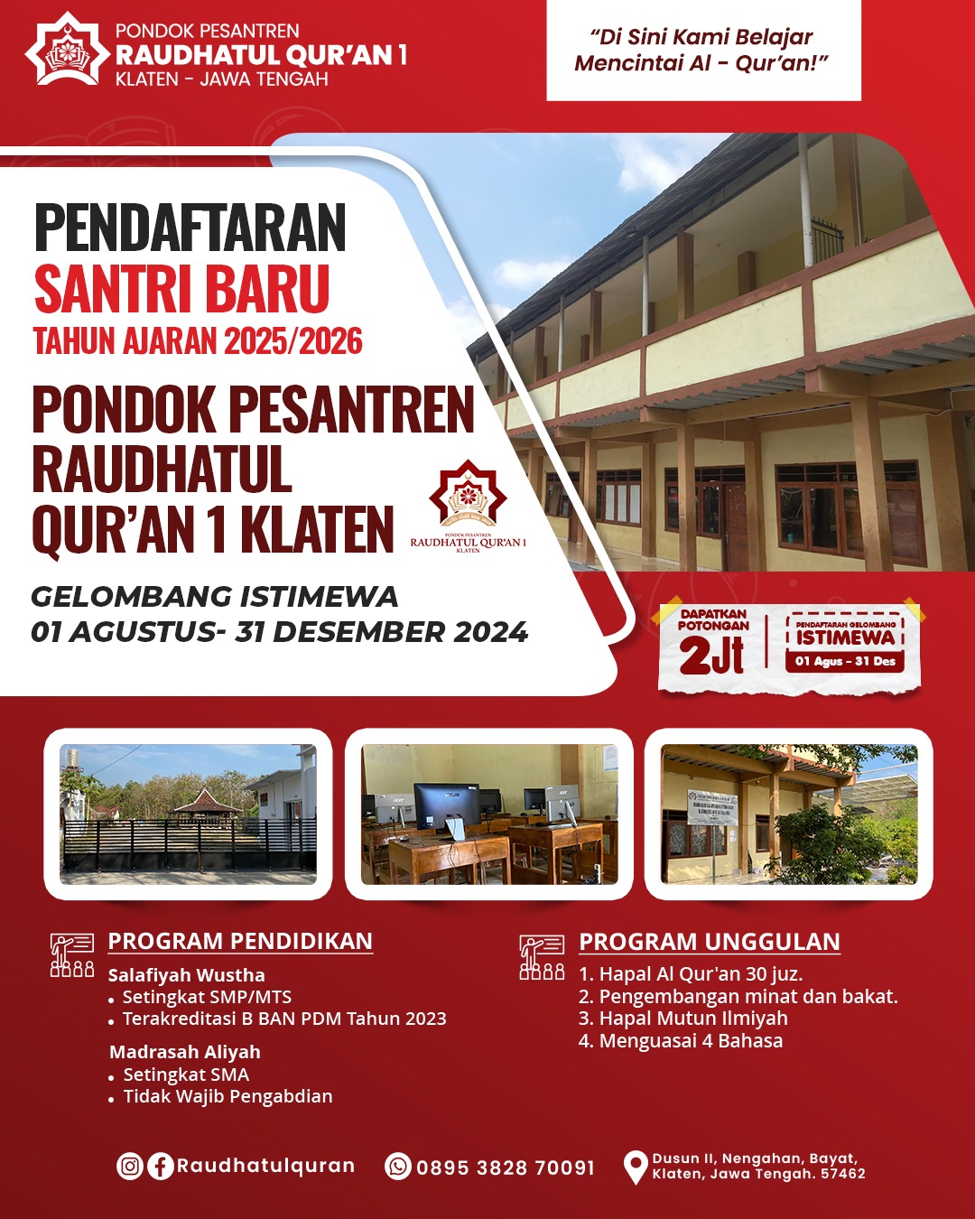 INFORMASI PENDAFTARAN SANTRI BARU TA 2025/2026